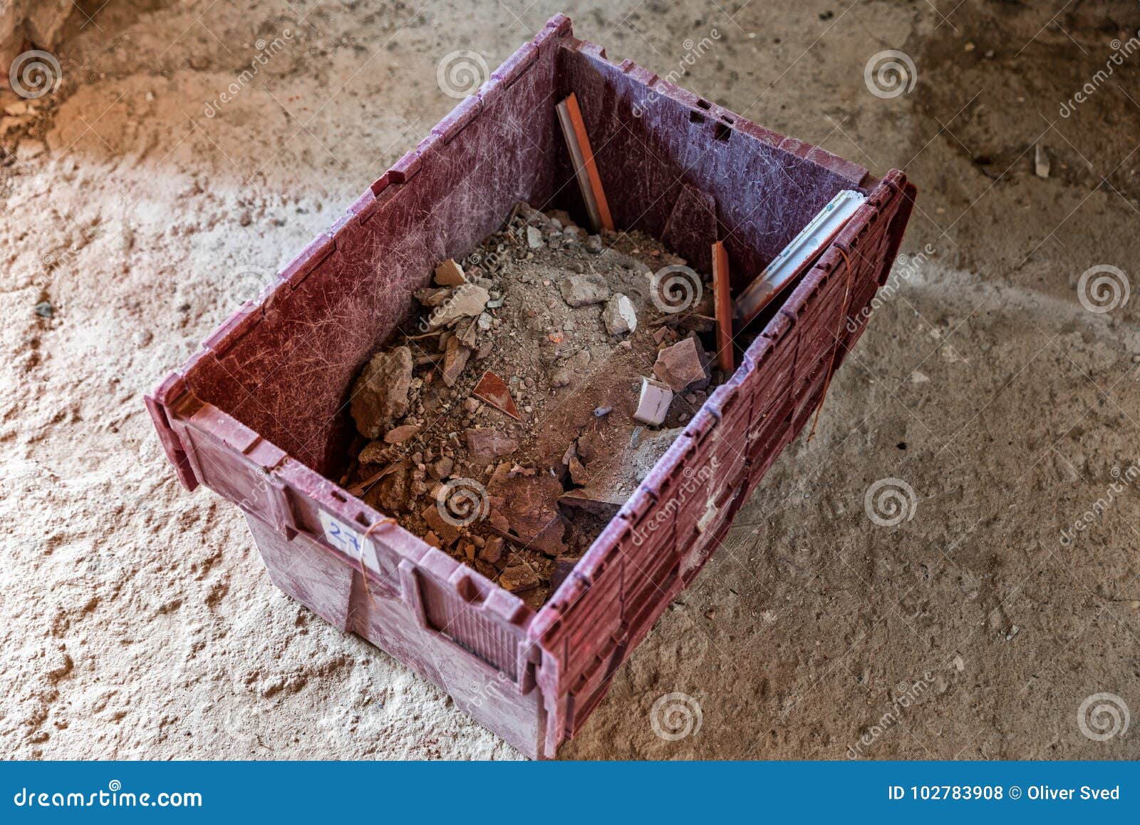 Box with Debris after Construction Work Stock Photo - Image of scrap ...