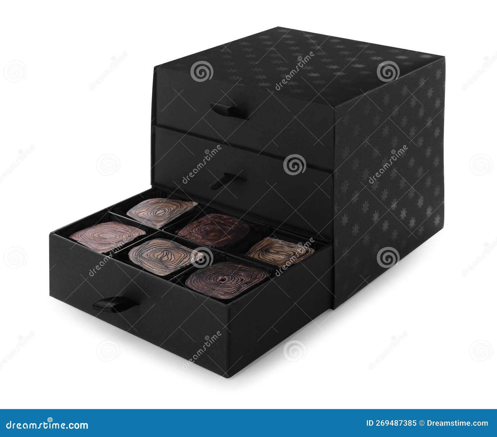 Box of Delicious Chocolate Candies Isolated on White Stock Image ...