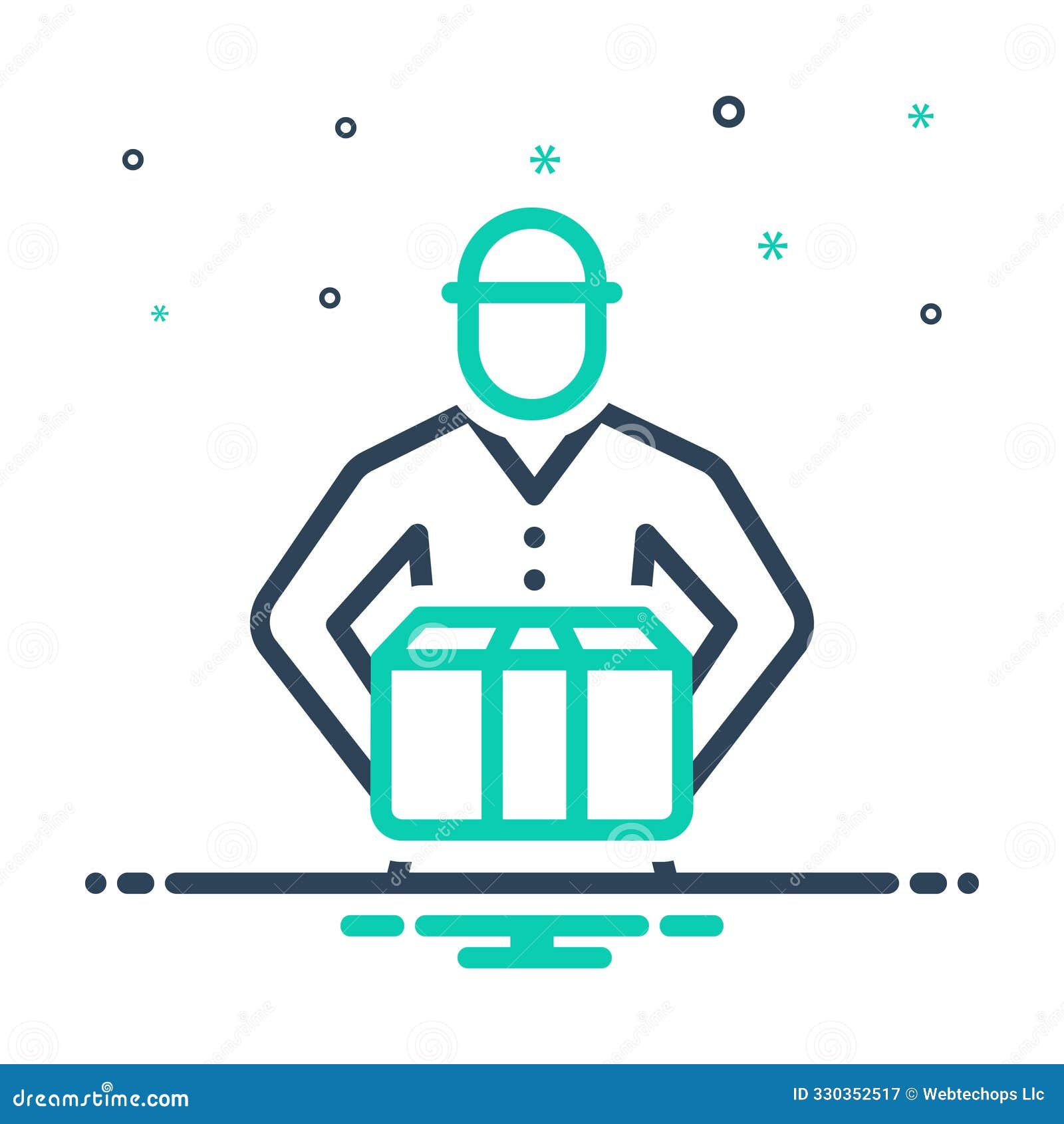 Mix Icon for Box Delivery, Box and Profession Stock Illustration ...