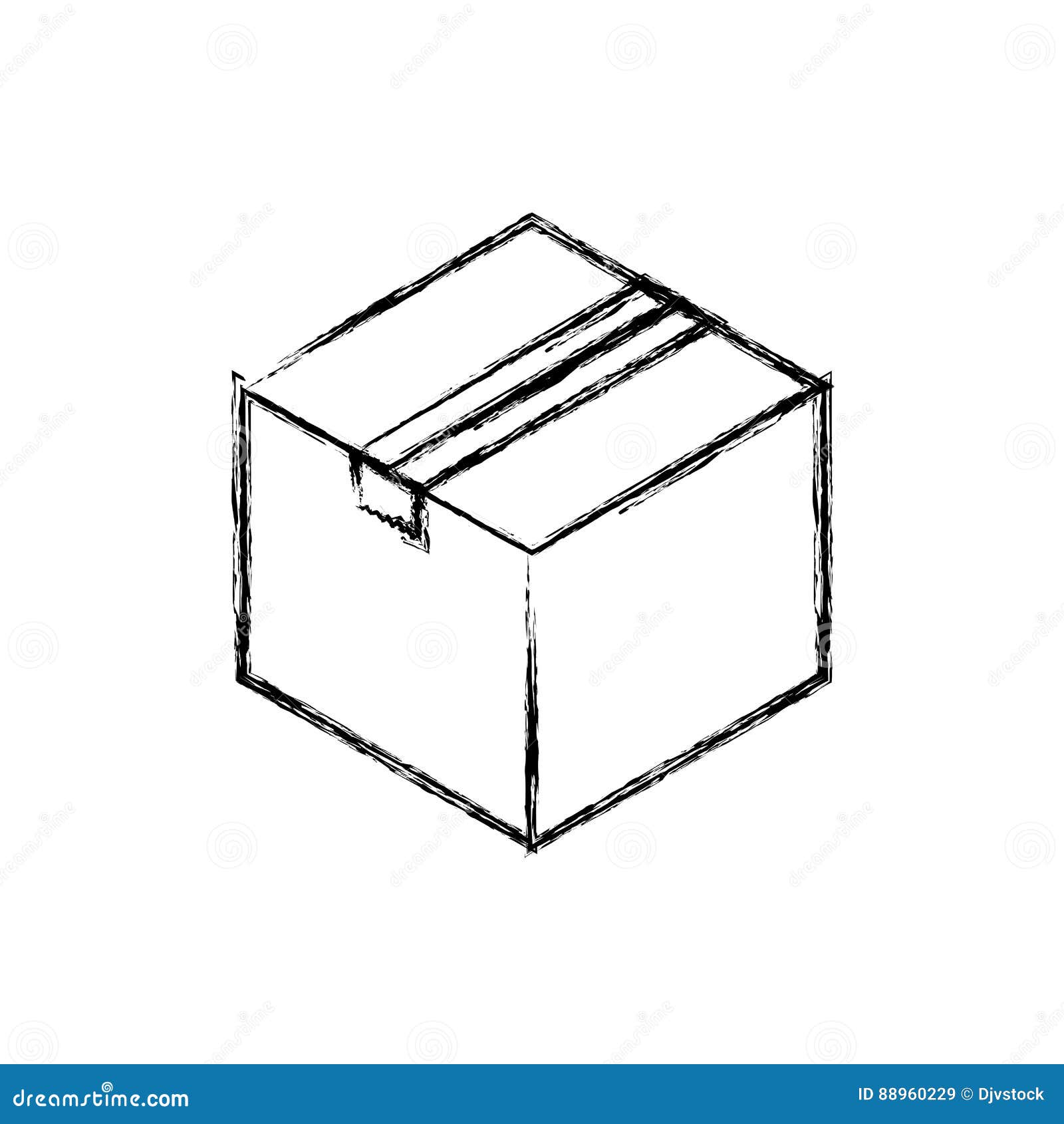 Box delivery package stock illustration. Illustration of draw - 88960229