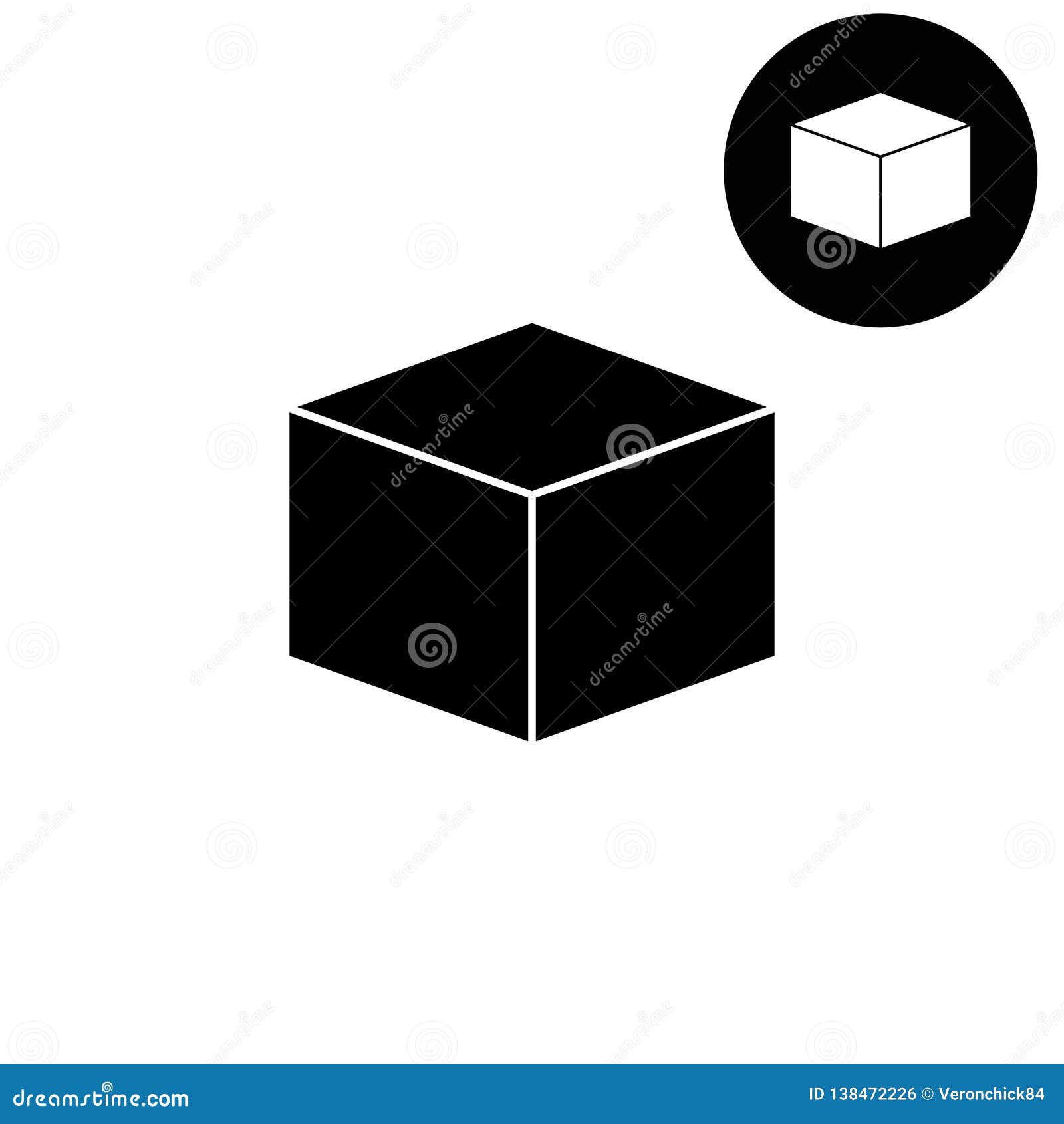 Box - white vector icon stock vector. Illustration of concept - 138472226