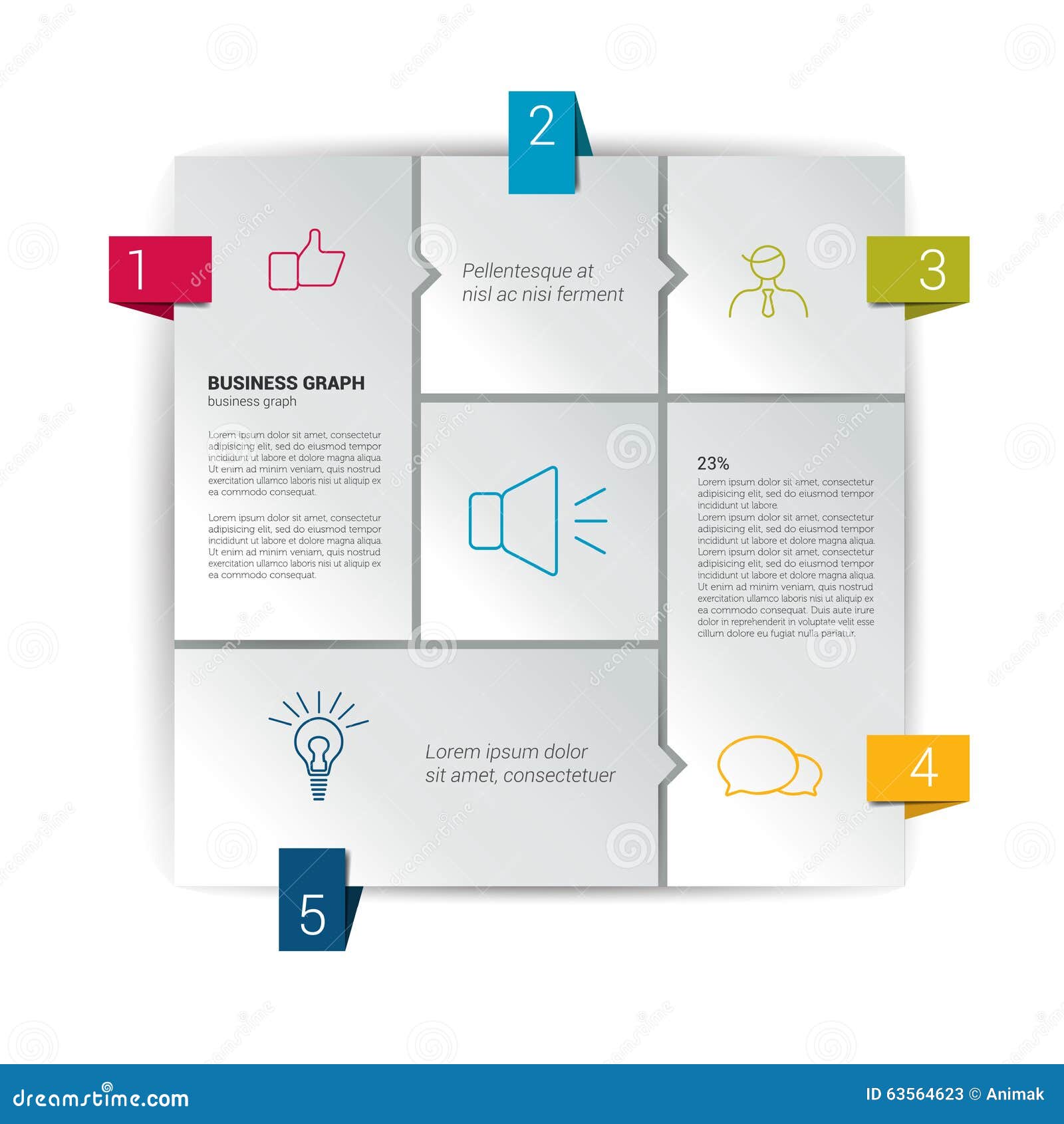 Box Diagram For Infographics. Web Diagram Template. Cartoon Vector ...