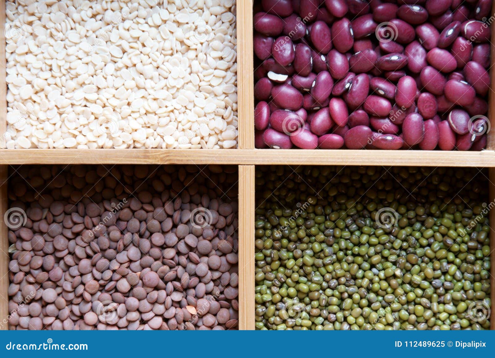 A Box of Different Kinds of Lentils Stock Image - Image of beans, black ...