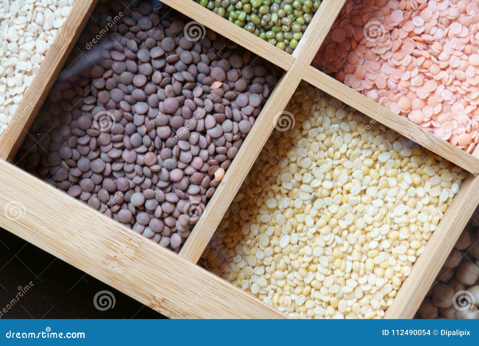 A Box of Different Kinds of Lentils Stock Photo - Image of beans ...