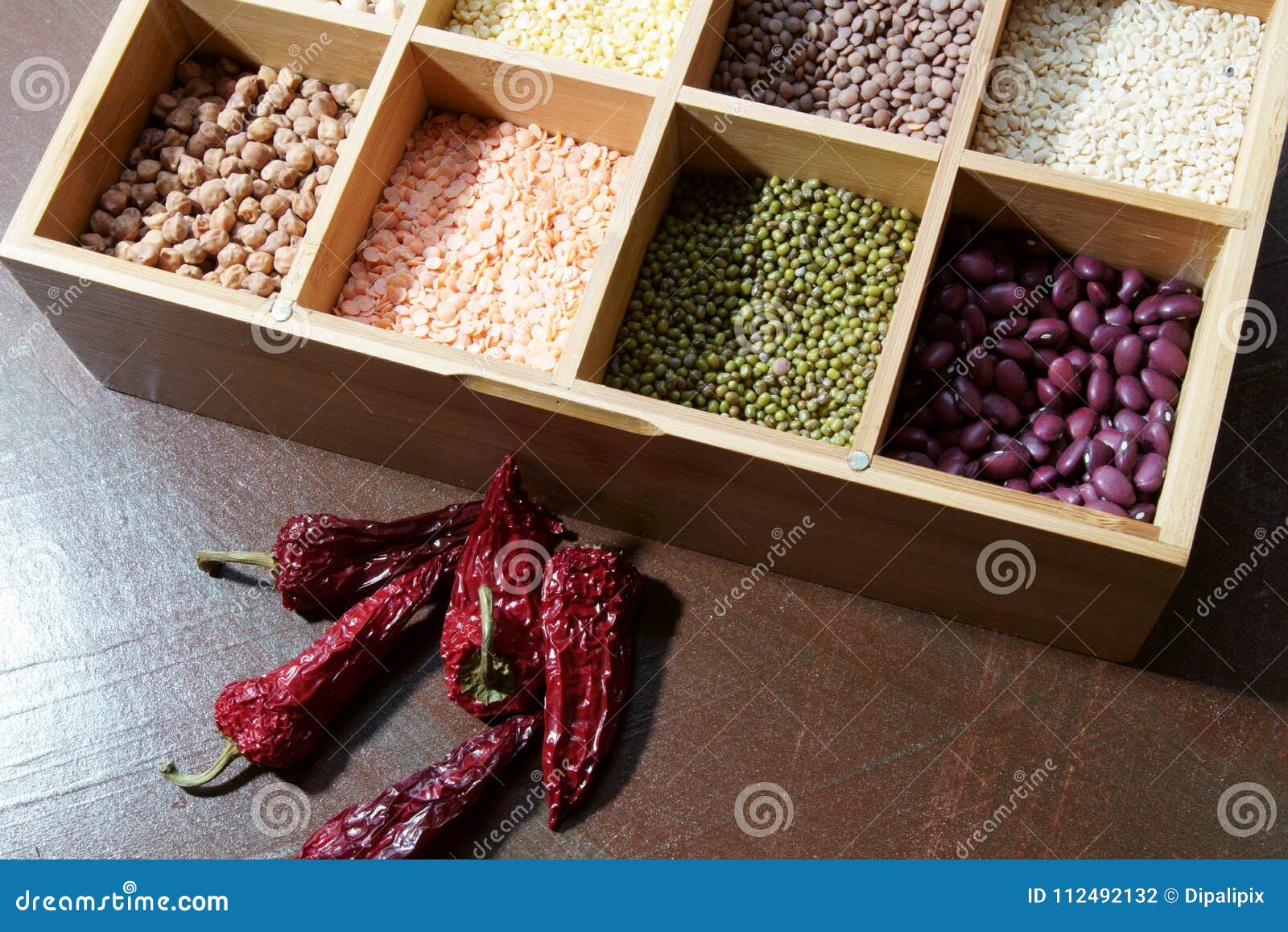A Box of Different Kinds of Lentils Stock Photo - Image of vegetable ...