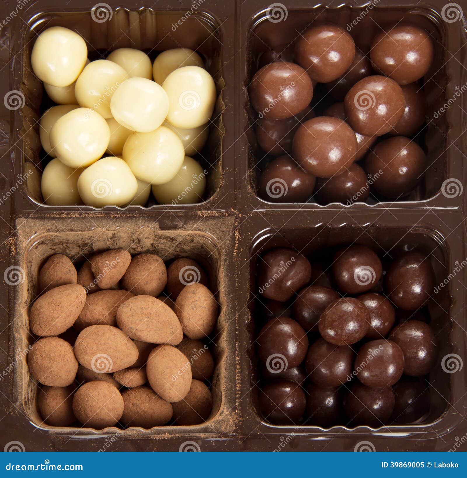Box with Different Round Candies Stock Image - Image of cocoa ...
