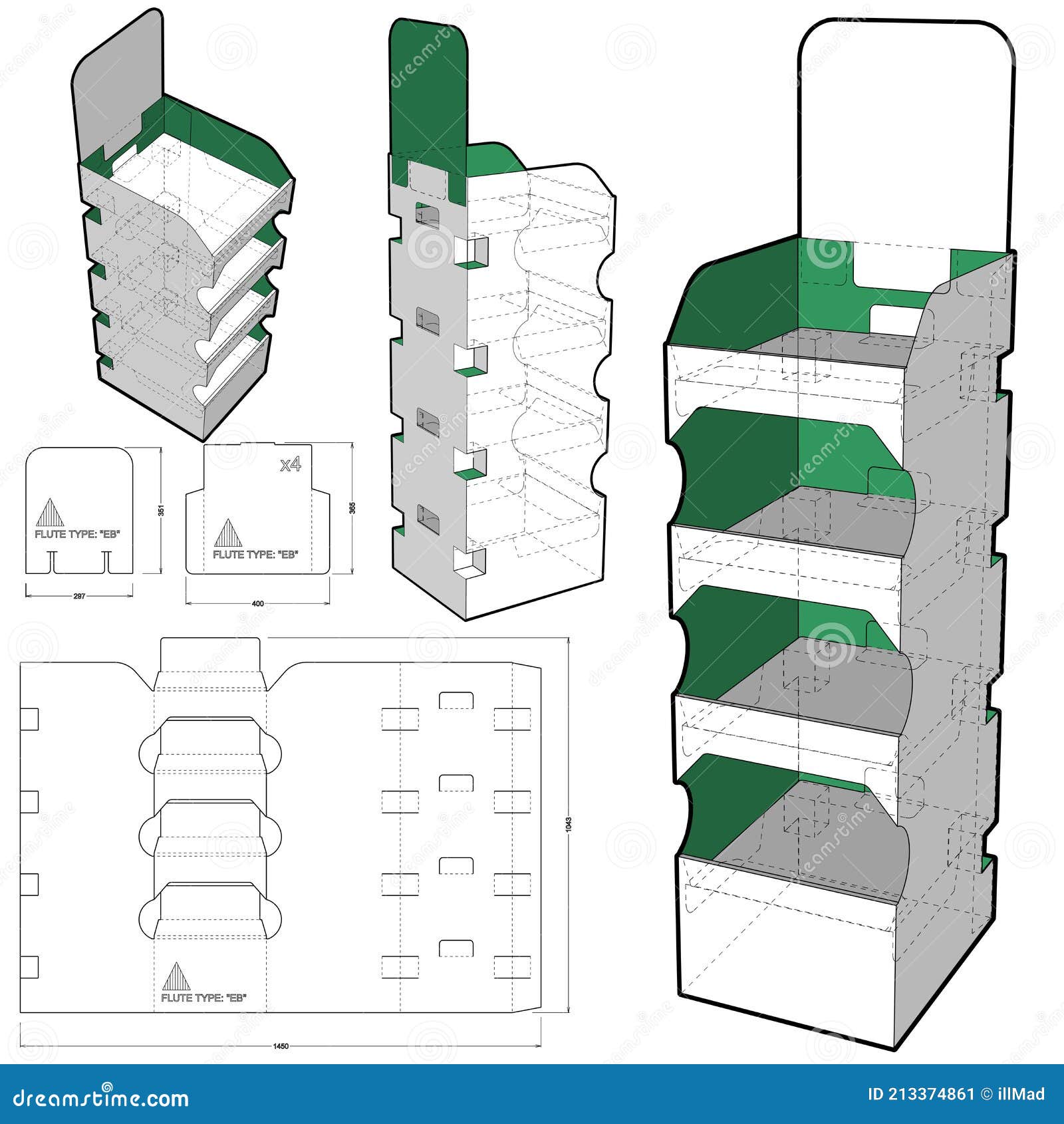Box for Display Stand stock vector. Illustration of open - 213374861