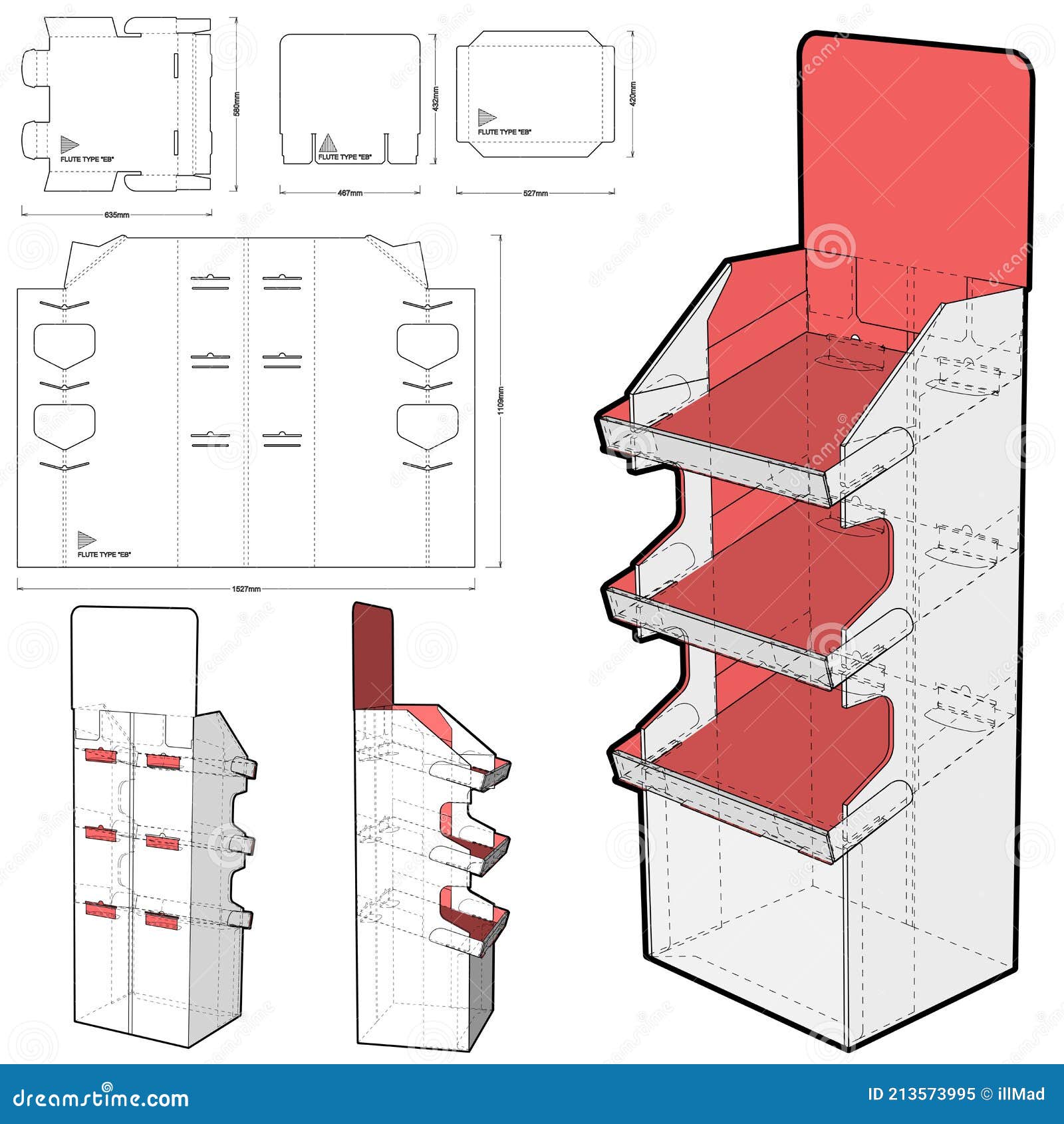 Box for Display Stand stock vector. Illustration of brown - 213573995