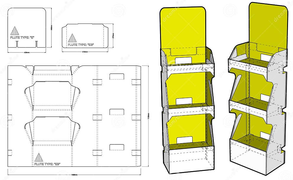 Box for Display Stand. stock vector. Illustration of pattern - 217229467