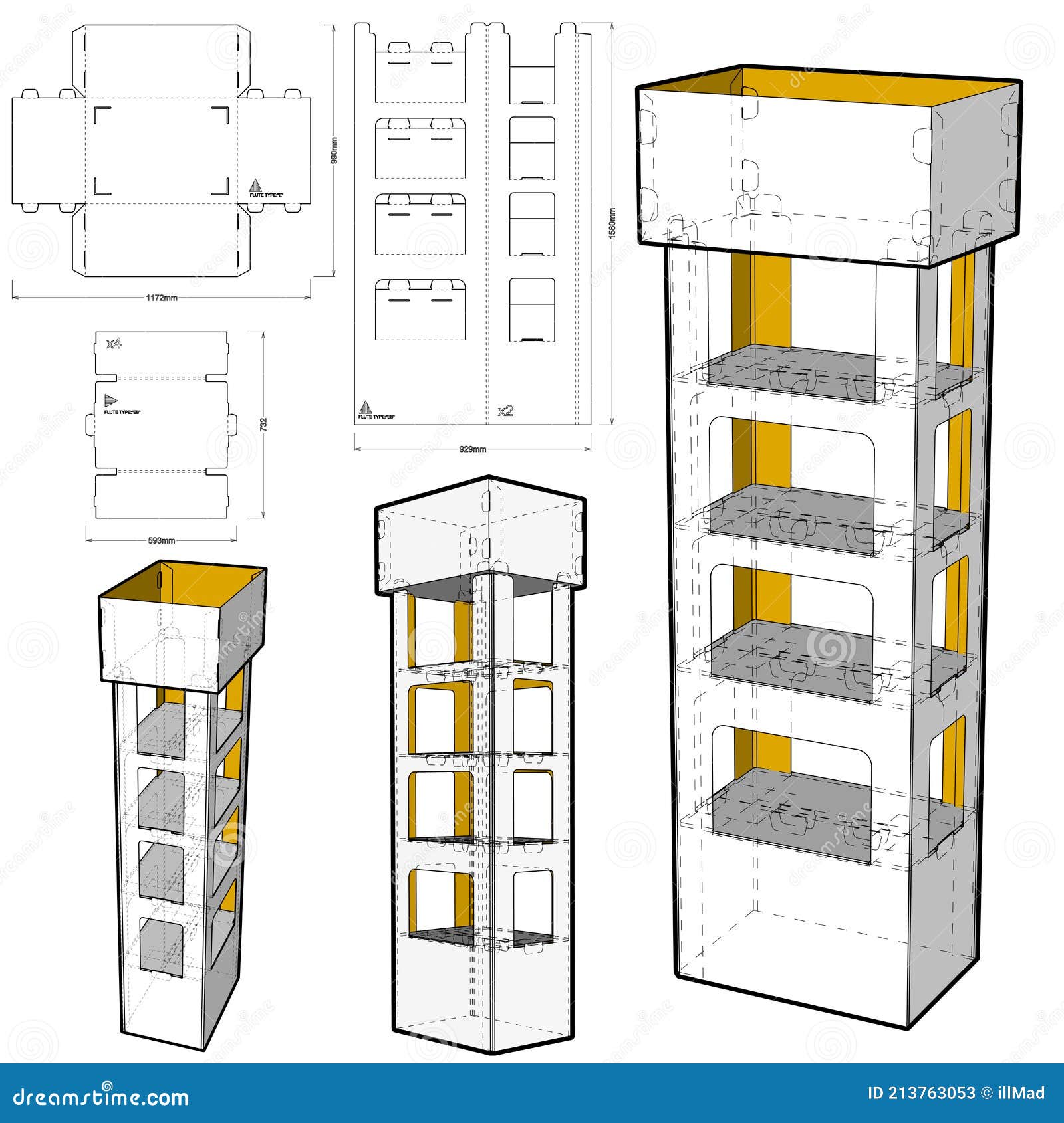 Box for Display Stand stock vector. Illustration of mockup - 213763053