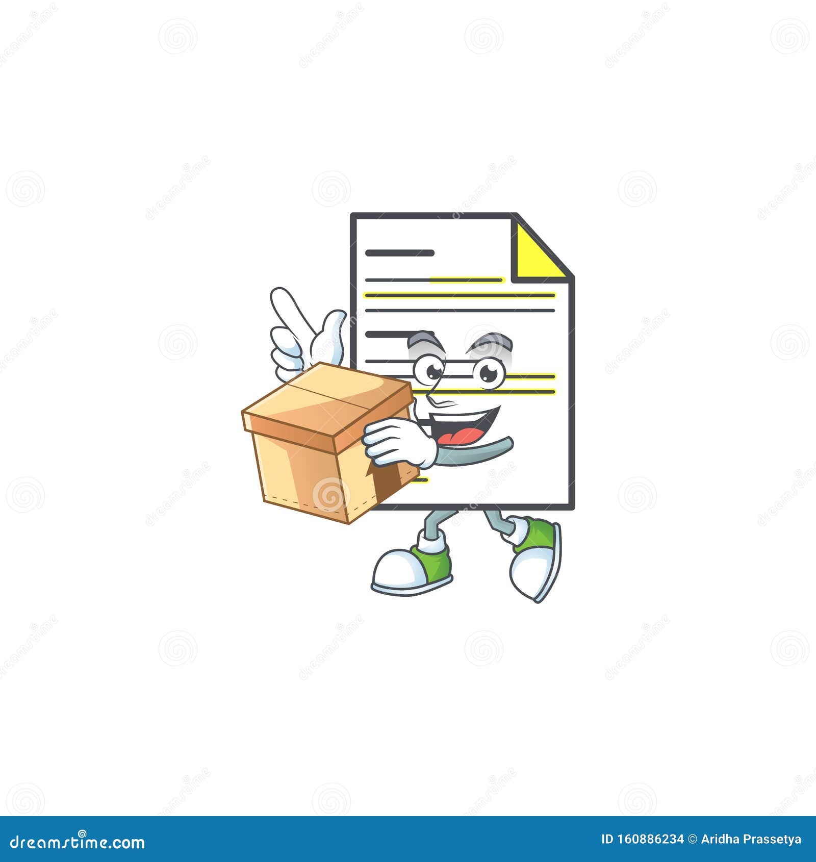 With Box Document in the Cartoon Character Mascot Stock Vector ...