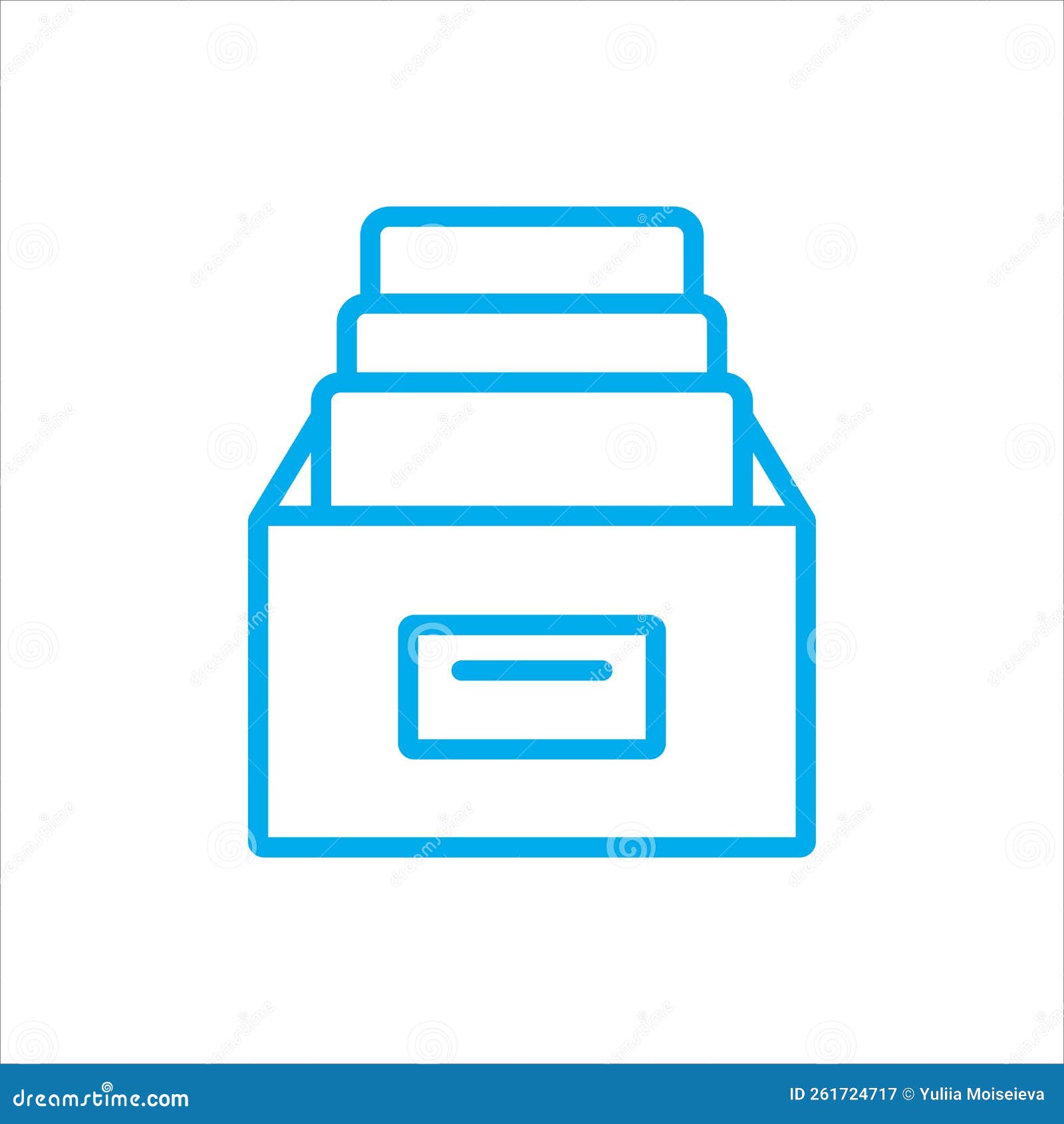 Box with Documents Icon Vector Illustration Stock Vector - Illustration ...