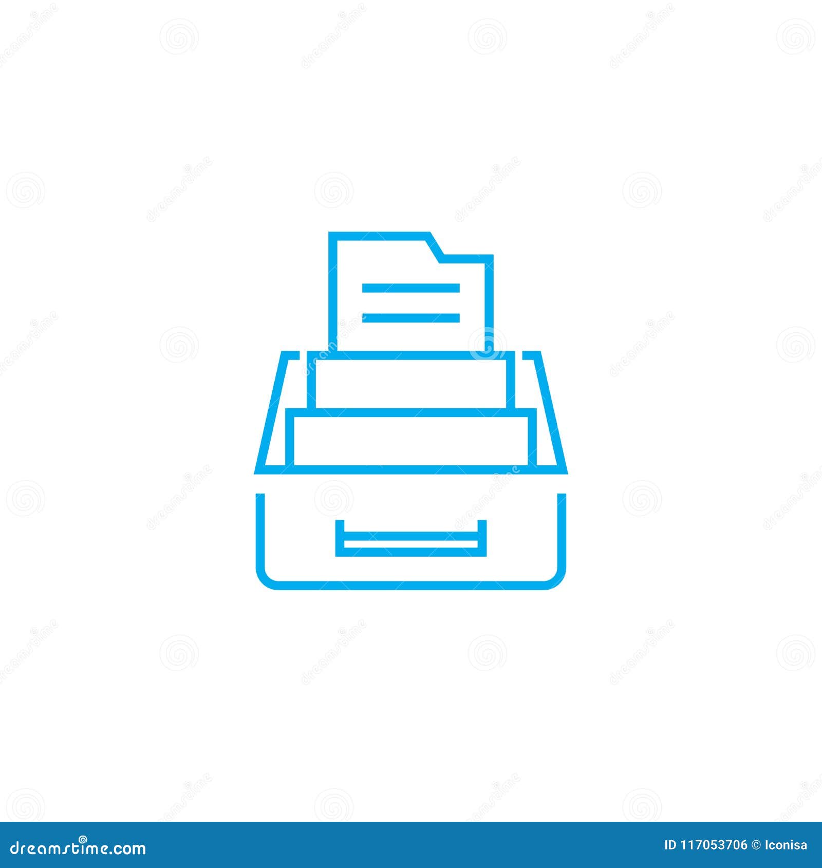 Box for Documents Linear Icon Concept. Box for Documents Line Vector ...