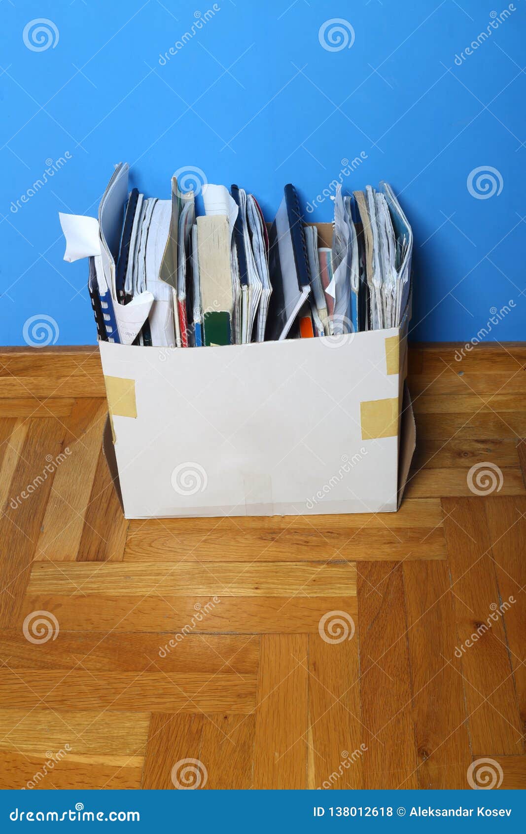 Box with documents stock photo. Image of folder, home - 138012618