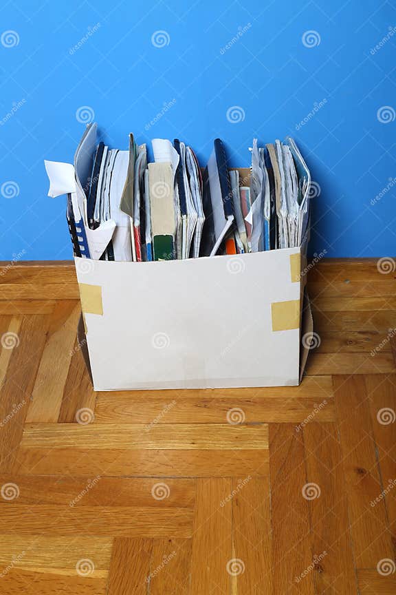 Box with documents stock photo. Image of folder, home - 138012618