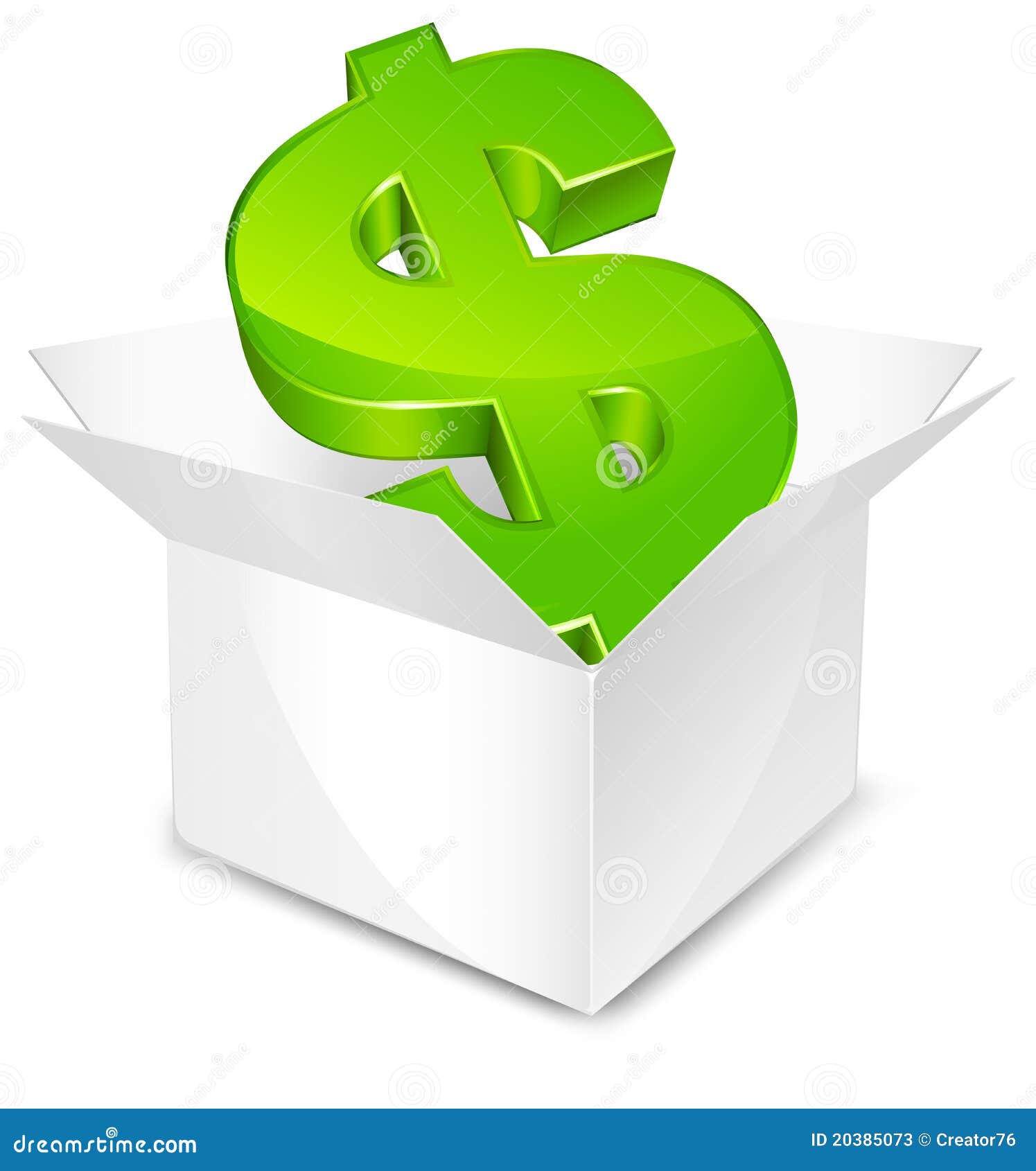 Box with dollar stock vector. Illustration of currency - 20385073