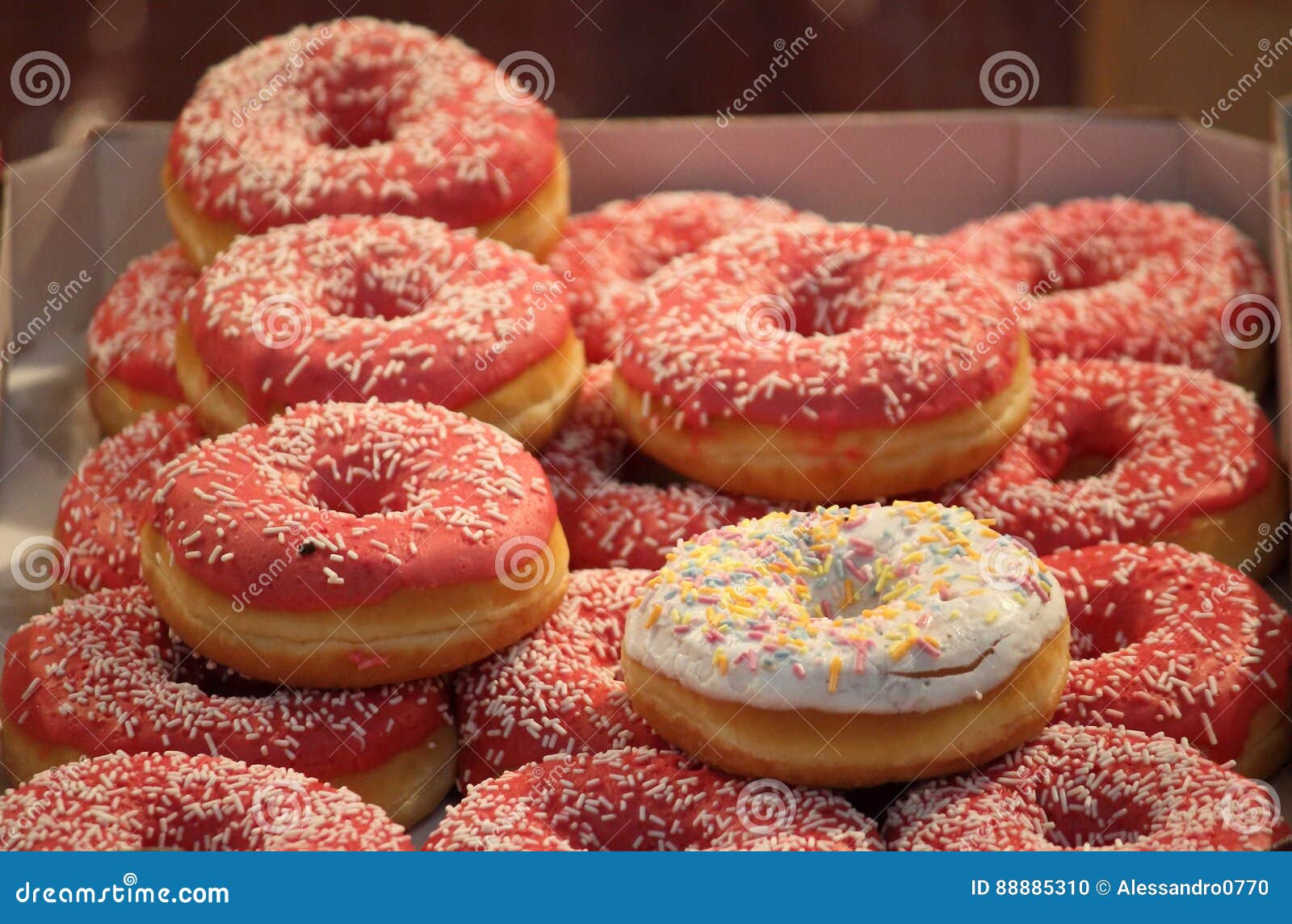 Box of donuts stock photo. Image of donut, dough, hole - 88885310