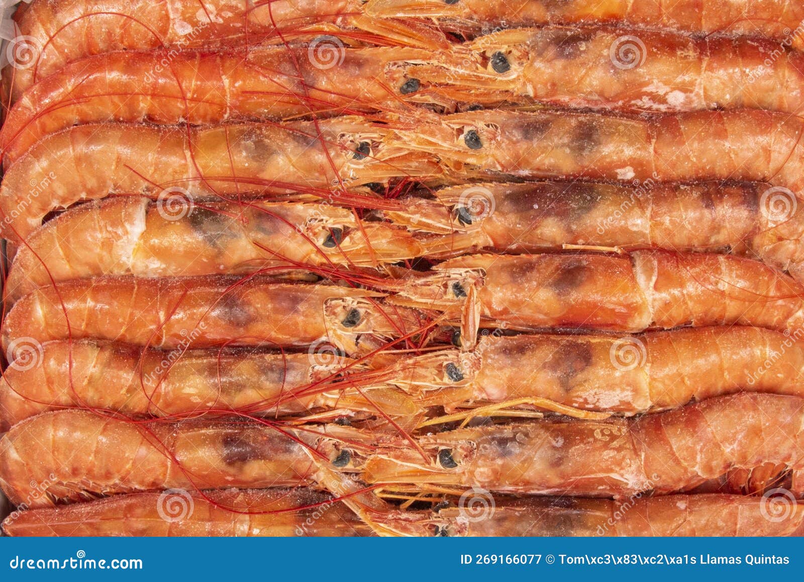 A Box of Eight Hundred Grams of Frozen Orange Prawns Stock Image ...