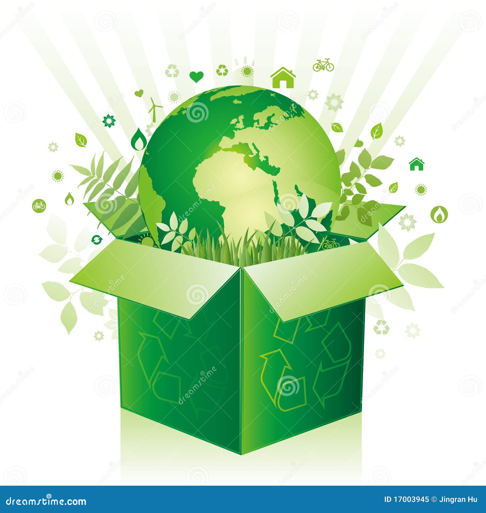 Box and environment icon stock vector. Illustration of global - 17003945