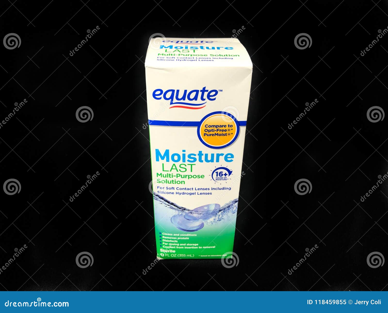 Box of Equate Contact Lens Solution on a Black Backdrop Editorial Image ...