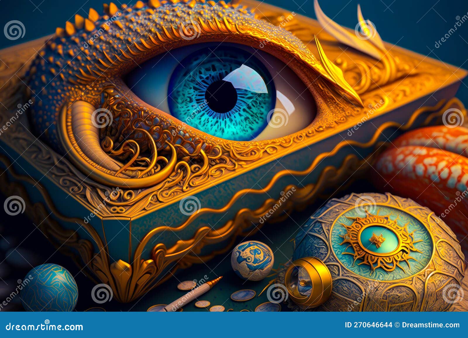 Box with an Eye Inside of it. Fantasy Stock Photo - Image of halloween ...