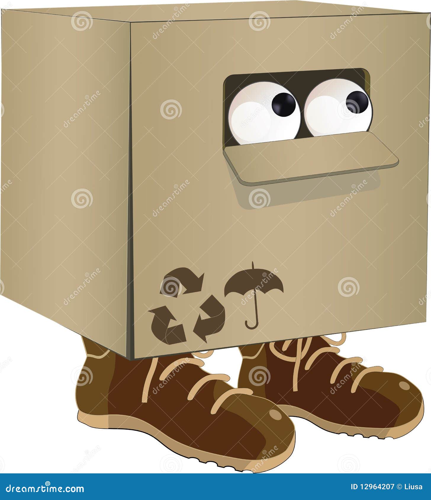 Box with eyes stock vector. Illustration of cheerful - 12964207