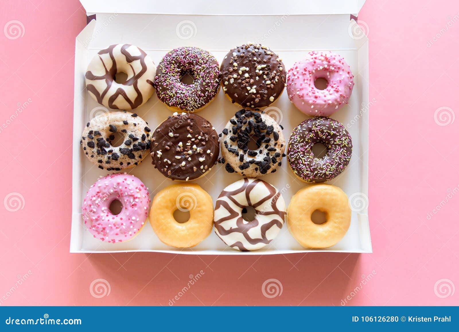 Box of Fancy Donuts with Sprinkles Stock Photo - Image of icing ...