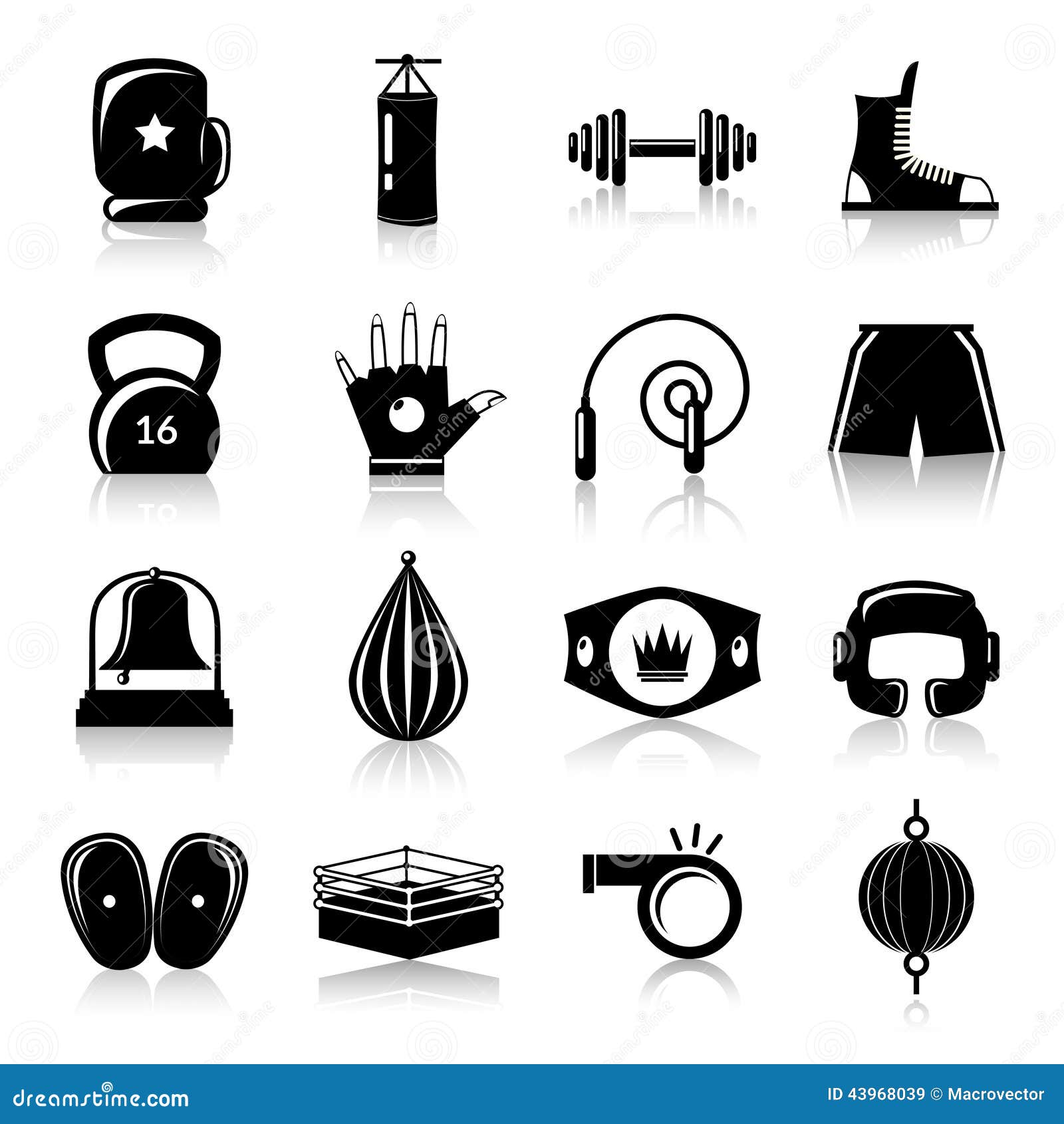 Box fight icons black stock vector. Illustration of design - 43968039