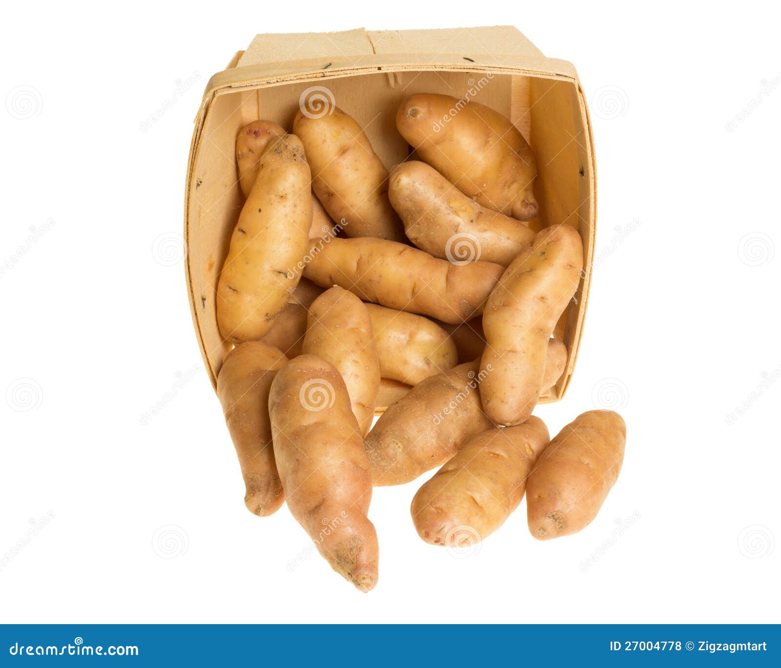 Box of Fingerling Potatoes Isolated on White Stock Photo - Image of ...