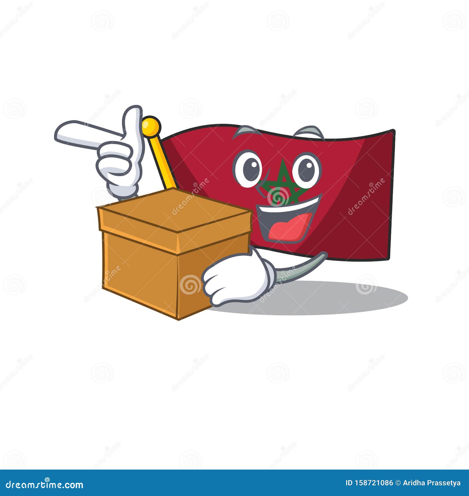With Box Flag Morocco Cartoon Shaped the Mascot Stock Vector ...