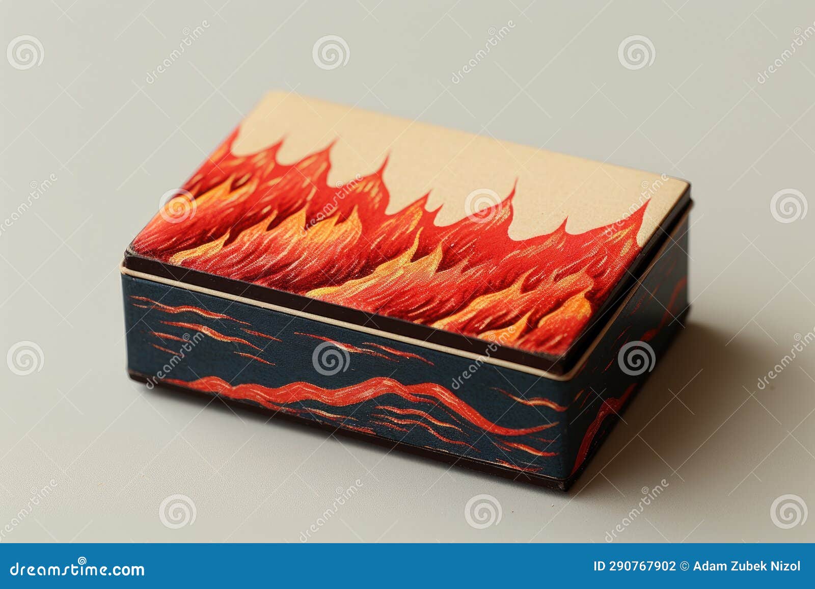 A box with flames on it stock illustration. Illustration of container ...
