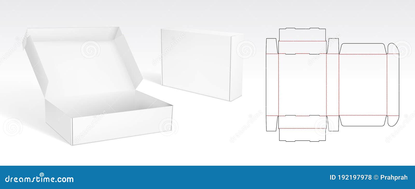 Box with Flip Lid Packaging Die Cut Template Stock Illustration ...