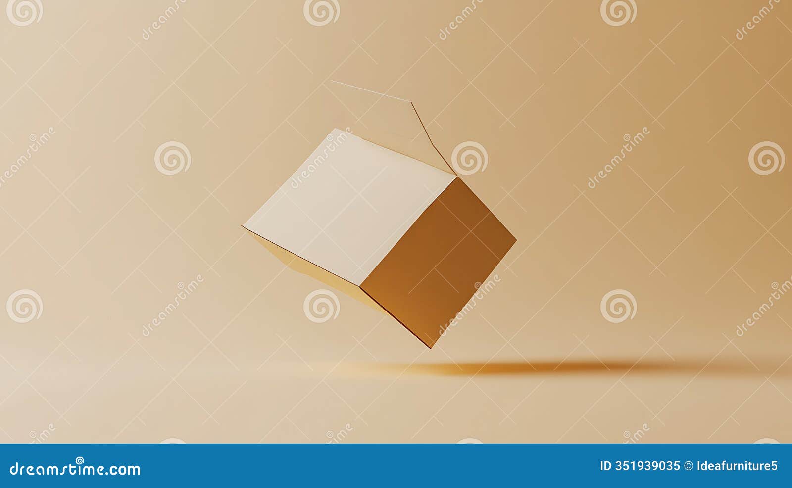 A Box is Floating in the Air with a Handle Stock Image - Image of gift ...