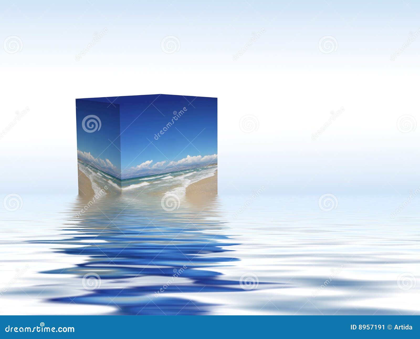 Box floating on the water stock illustration. Illustration of liquid ...