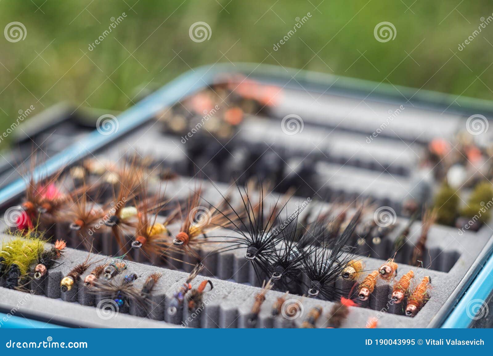 Box with fly-flies stock image. Image of tying, hobby - 190043995