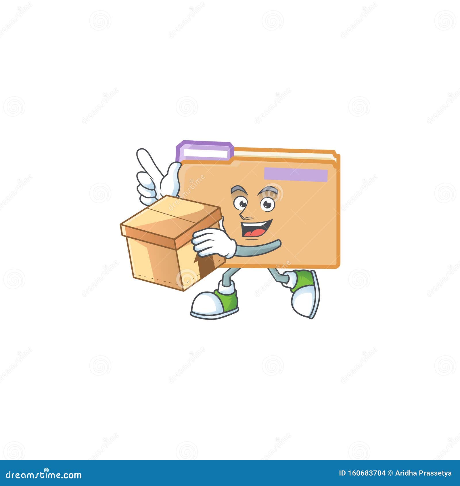 With Box Folder Icon with Character the Mascot Stock Vector ...