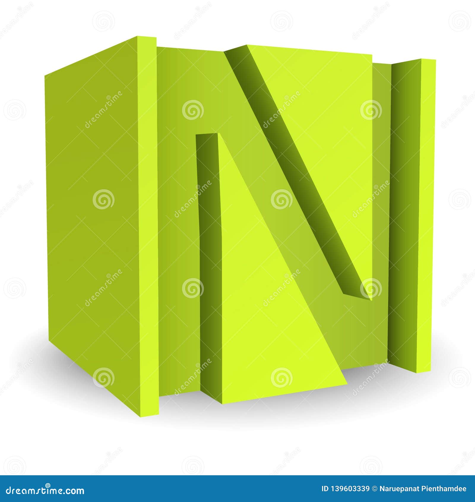 Box Font Color Green 3D Style Stock Vector - Illustration of shape ...