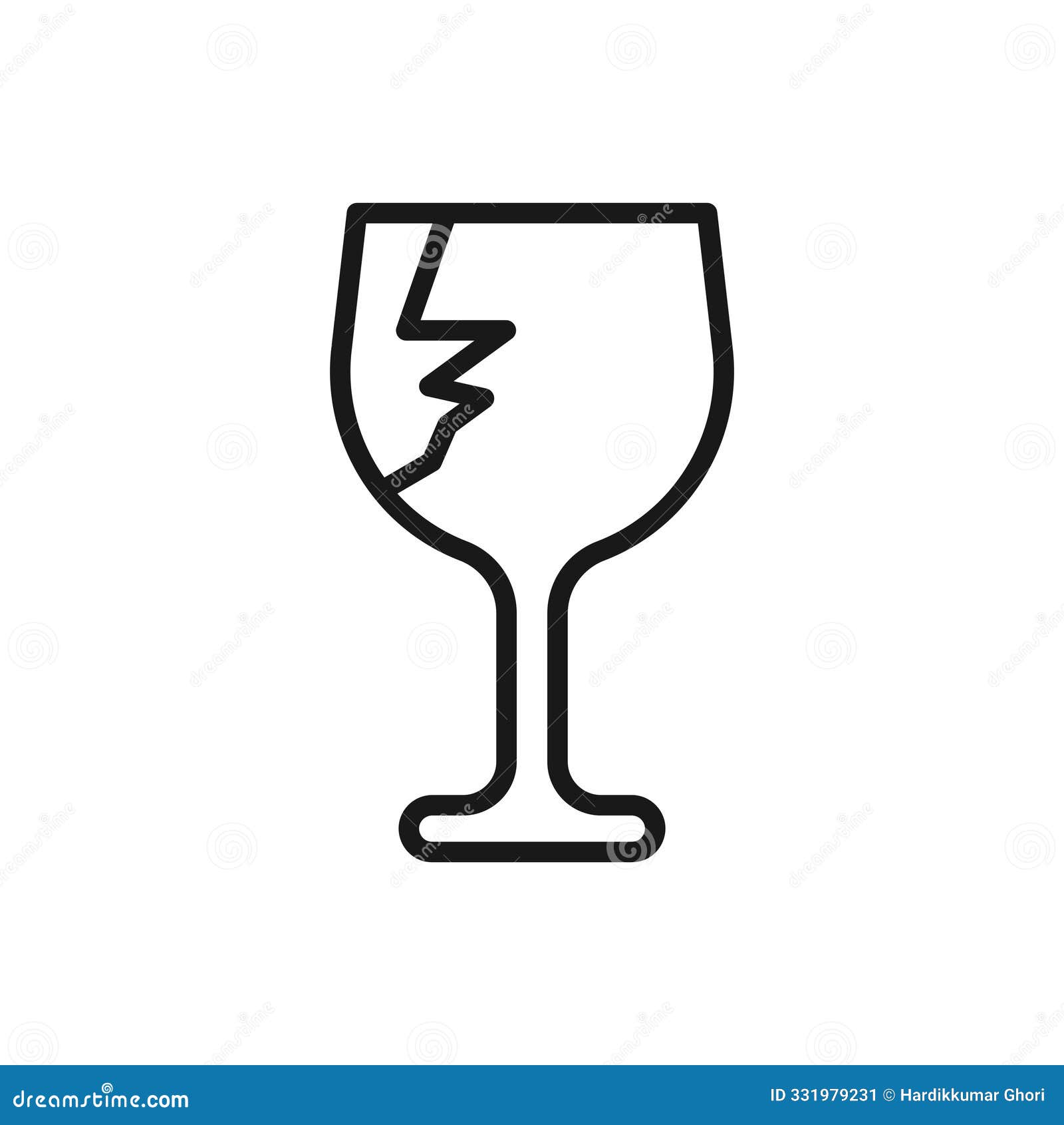 Fragile Icon. Glass Symbol Warning Sign. Cartoon Vector | CartoonDealer ...