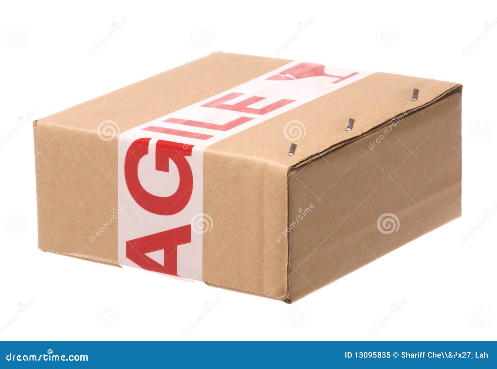 Box with Fragile Tape stock image. Image of delivery - 13095835