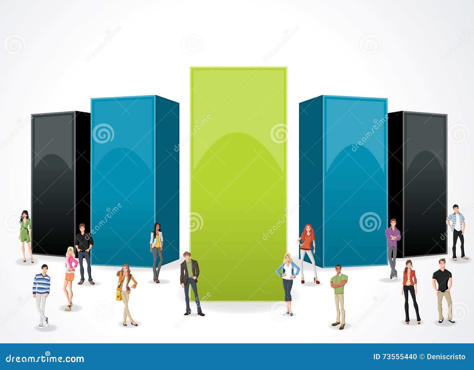 Box Frame Background with Business People. Stock Vector - Illustration ...