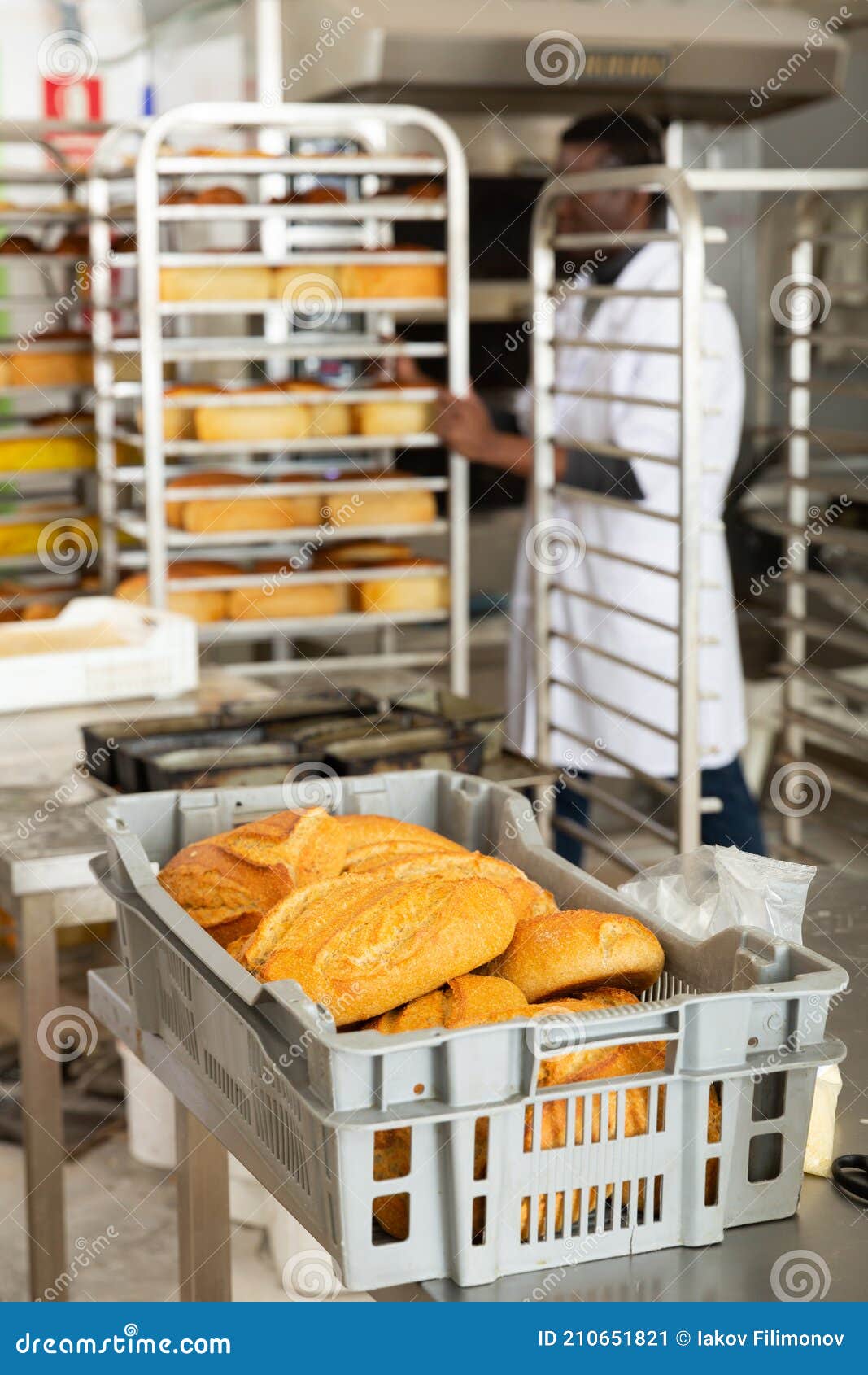 Box with Fresh Bread in Bakery Stock Image - Image of wholemeal ...