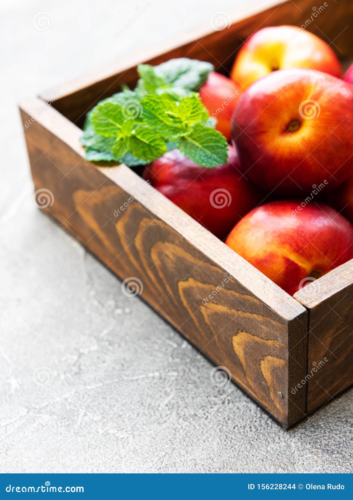 Box with nectarines stock photo. Image of ripe, meal - 156228244