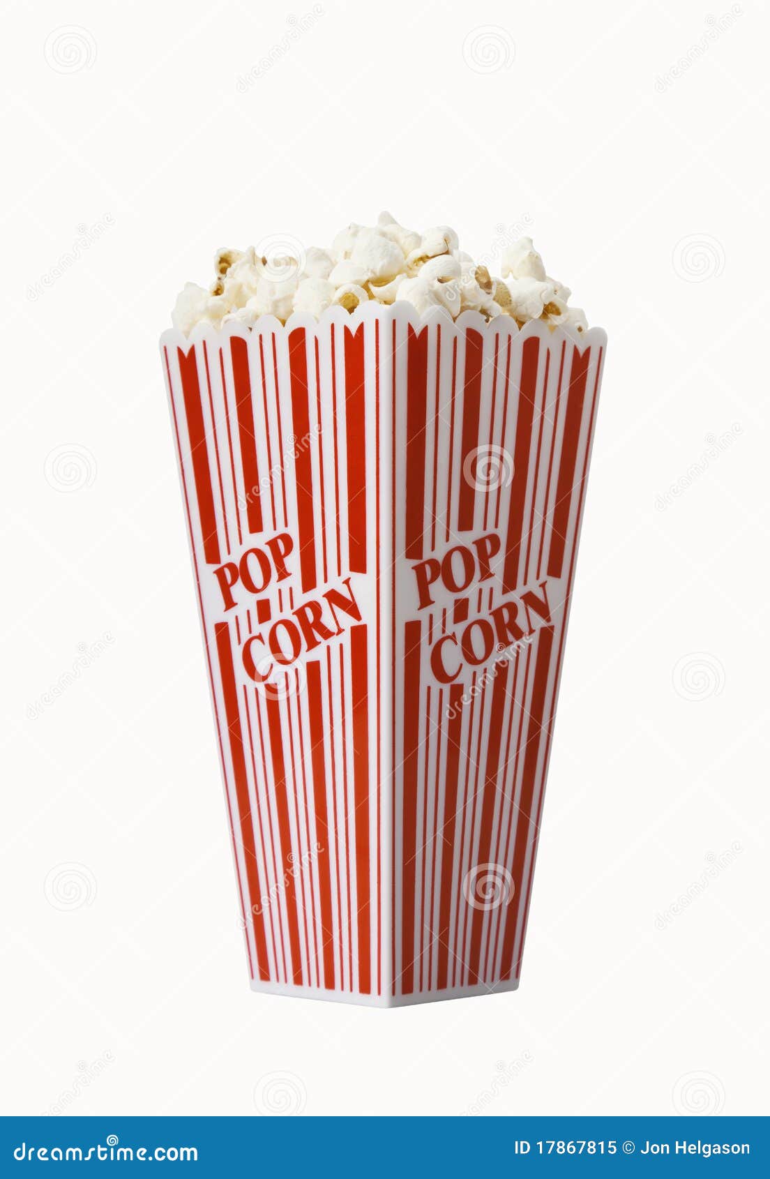 Box with Fresh Popcorn Isolated Stock Image - Image of white, isolated ...