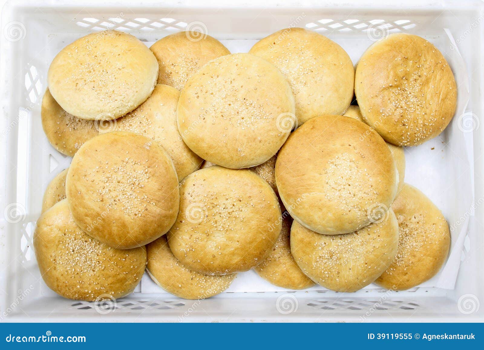 Box of fresh round buns stock image. Image of danish - 39119555