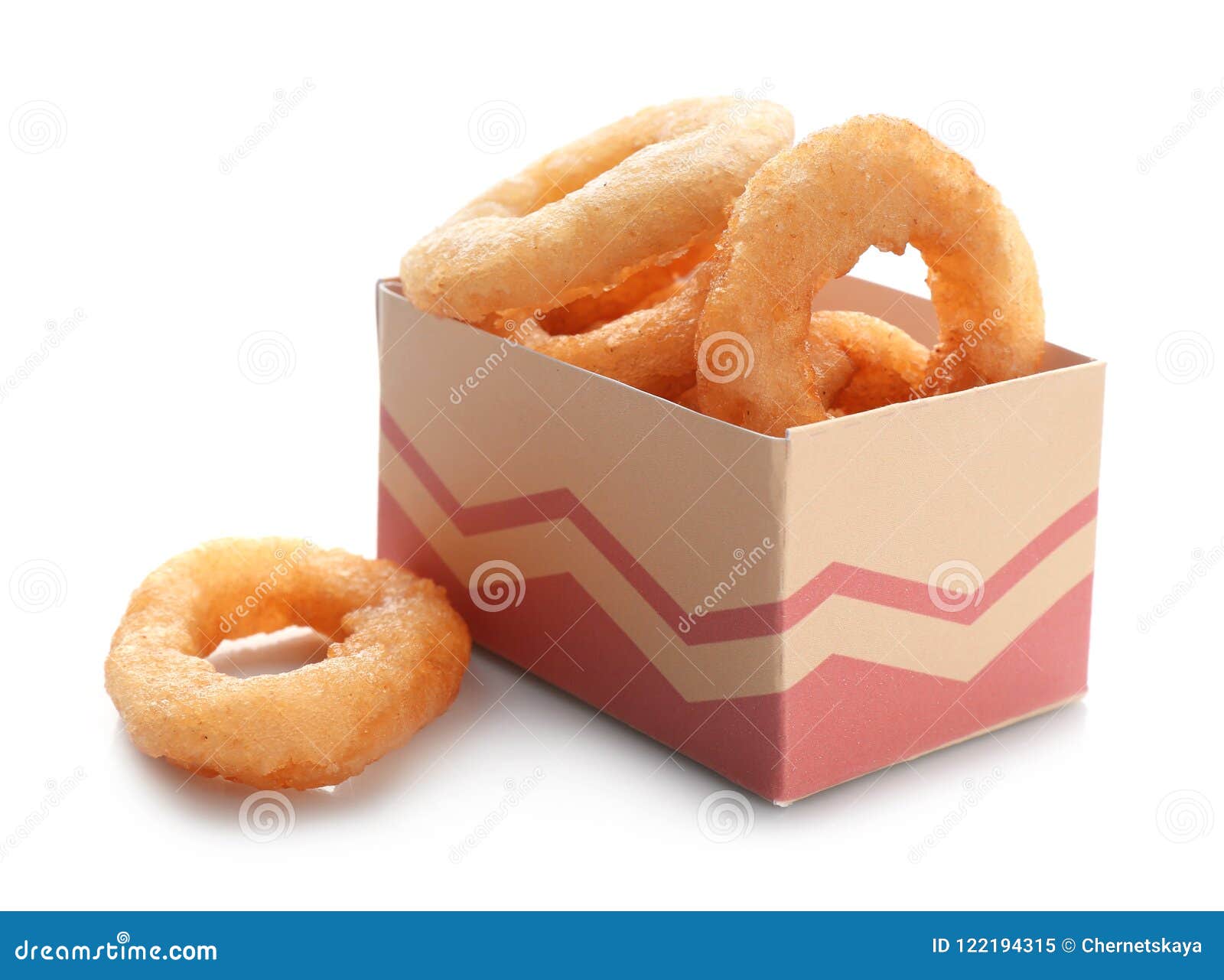Box with fried onion rings stock image. Image of onion - 122194315