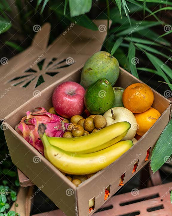 Box of fruits stock image. Image of angle, cuisine, full - 307499669