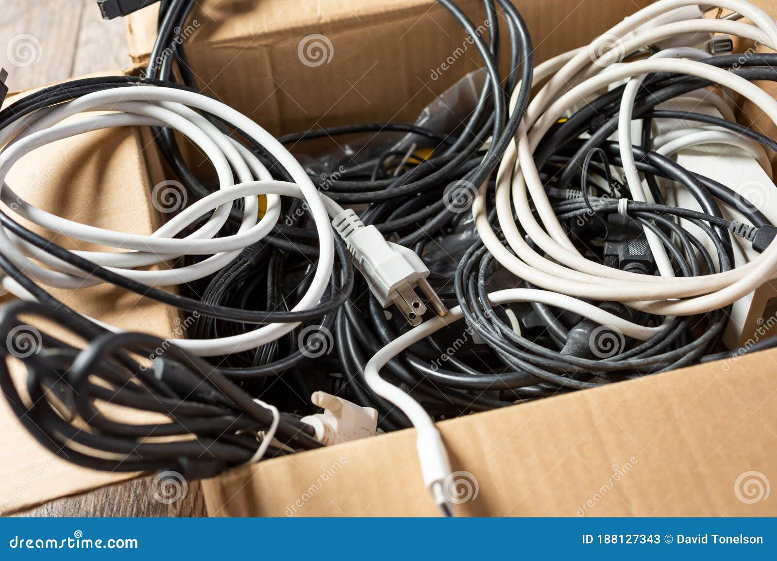 Box full of cables stock image. Image of cable, clutter - 188127343