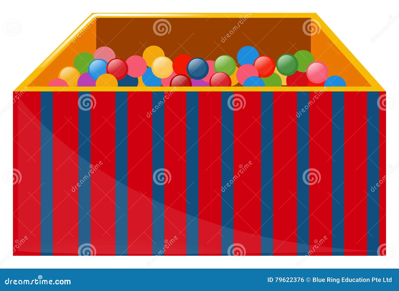 Box full of colorful balls stock vector. Illustration of white - 79622376