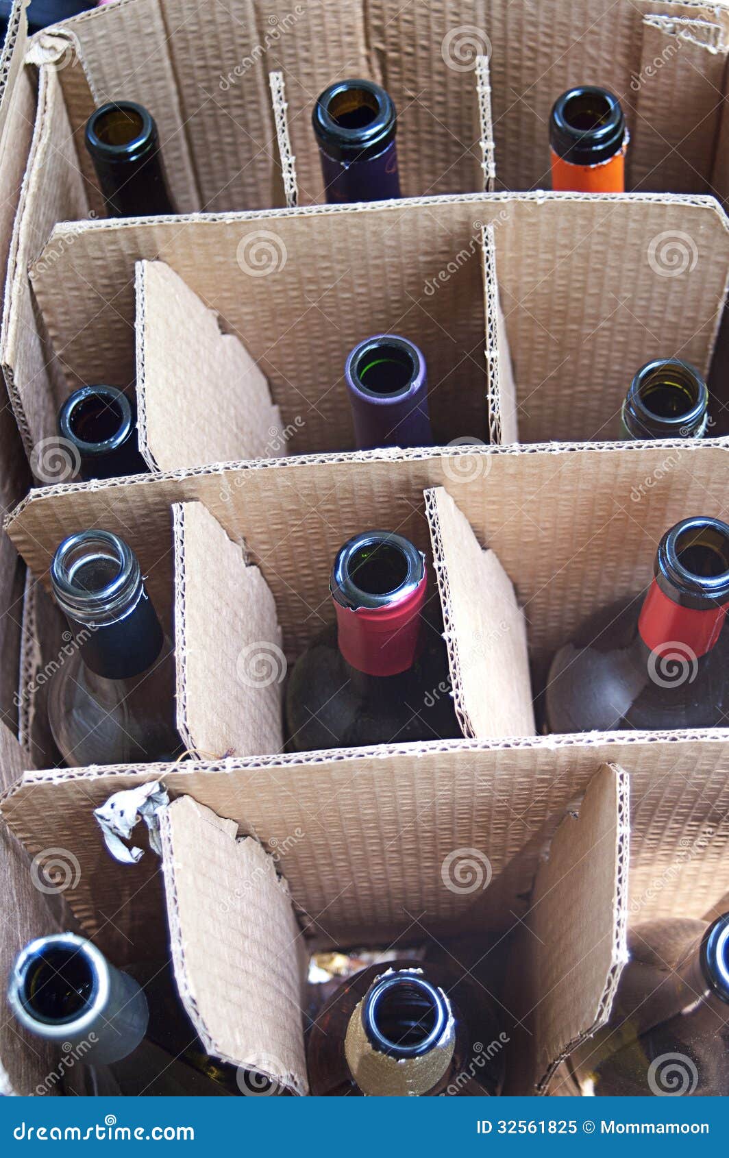 Box Full of Empty Wine Bottles Stock Image - Image of cork, spirits ...