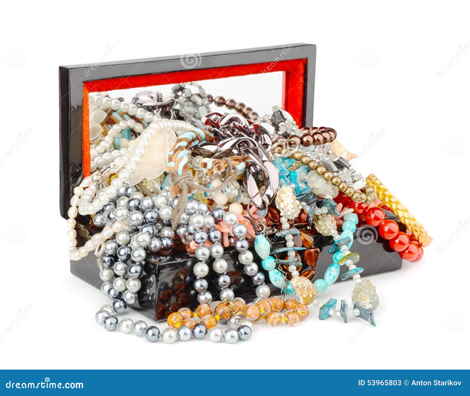Box full of jewelry stock image. Image of accessory, imitation - 53965803